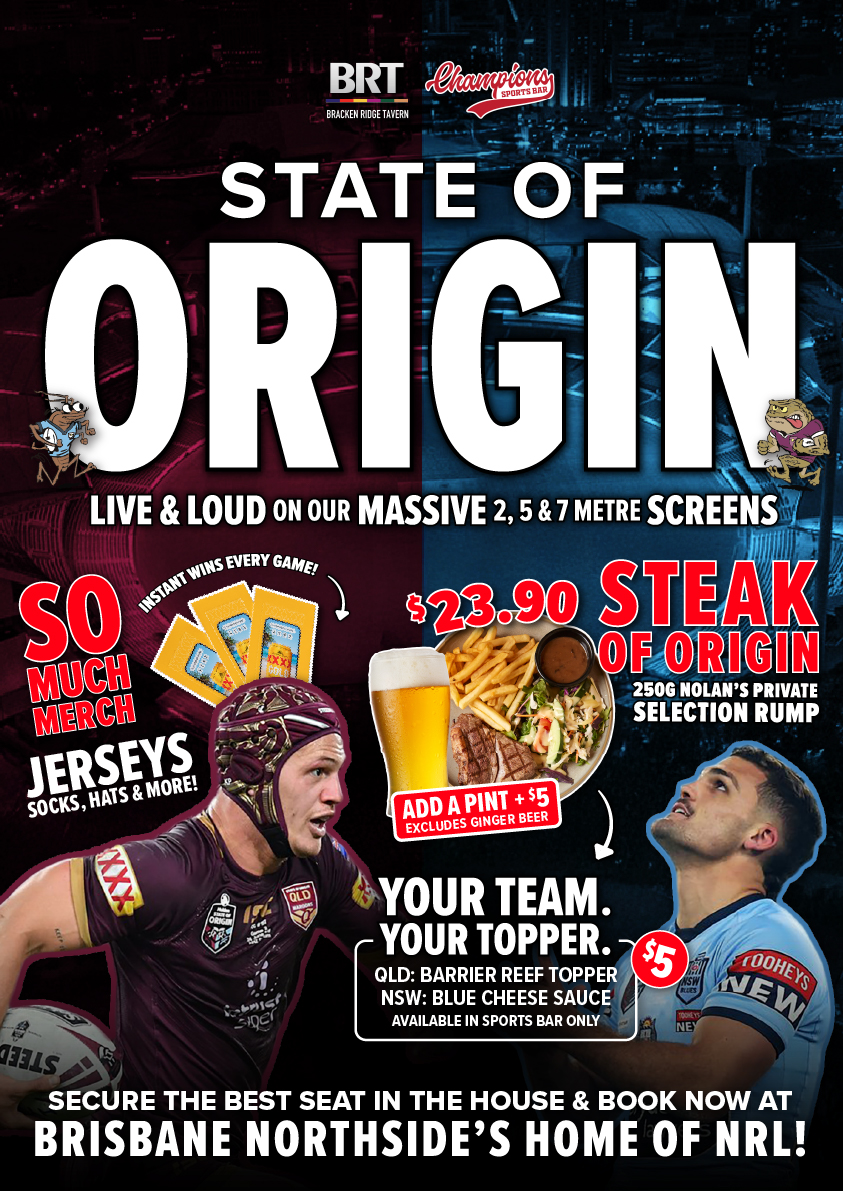 Watch State Of Origin: Live – Bracken Ridge Tavern